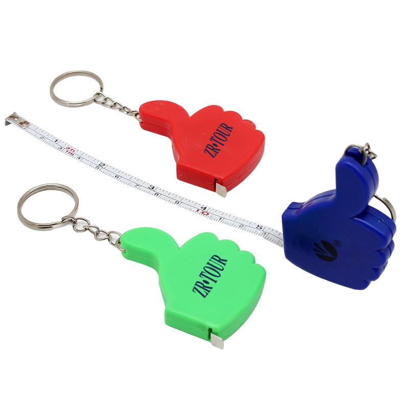 THUMBS UP KEYCHAIN WITH TAPE MEASURE
