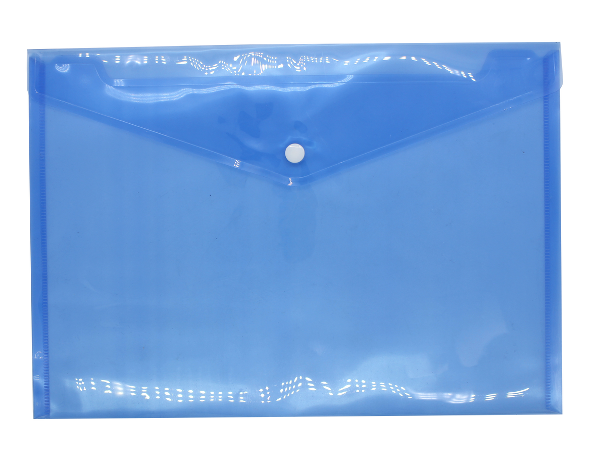 A4 Plastic Envelope with Snap Button File Bags